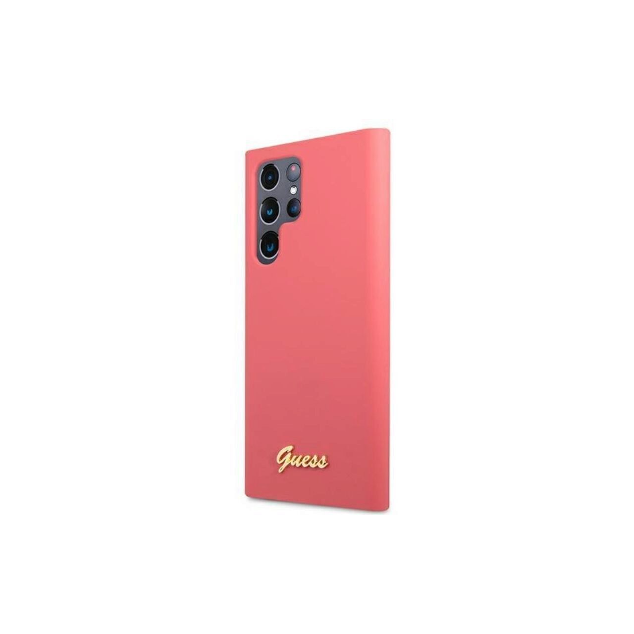 Guess Husa Silicon Script Metal Logo Samsung Galaxy S22 Ultra Fuchsia ...